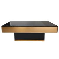 China Square Natural Marble Coffee Table Luxury Living Room Furniture Stainless Steel Villa Design for sale