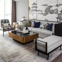 China Square Natural Marble Coffee Table Luxury Living Room Furniture Stainless Steel Villa Design for sale
