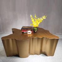 China Stainless Steel Irregular Stump Design Coffee Table Luxury Living Room Furniture Gold Silver Color for sale