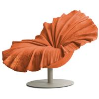 China Leather Revolving Lounge Chair Luxury Lounge Furniture Petal Like Velvet  Design for Bedroom Hotel for sale