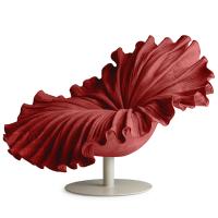 China Leather Revolving Lounge Chair Luxury Lounge Furniture Petal Like Velvet  Design for Bedroom Hotel for sale