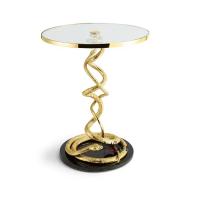 China Pure Copper Snake Shaped Legs Coffee Table Luxury Living Room Furniture Corner Table for sale