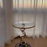China Pure Copper Snake Shaped Legs Coffee Table Luxury Living Room Furniture Corner Table for sale