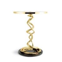 China Pure Copper Snake Shaped Legs Coffee Table Luxury Living Room Furniture Corner Table for sale