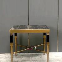 China Italian Marble Sofa Side Table Luxury Living Room Furniture Stainless Steel Coffee Table for sale