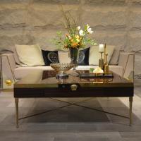 China Italian Marble Sofa Side Table Luxury Living Room Furniture Stainless Steel Coffee Table for sale