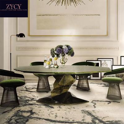 China Wooden Dining Table High End Artistic Italian Style Simple Long Design for Villa Restaurant for sale