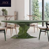 China Wooden Dining Table High End Artistic Italian Style Simple Long Design for Villa Restaurant for sale