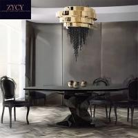 China Wooden Dining Table High End Artistic Italian Style Simple Long Design for Villa Restaurant for sale