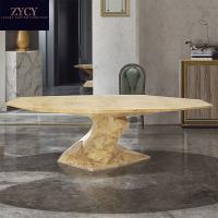 China Wooden Dining Table High End Artistic Italian Style Simple Long Design for Villa Restaurant for sale