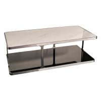 China Italian Modern Simple Coffee Table Luxury Living Room Furniture Stainless Steel Square Marble for sale