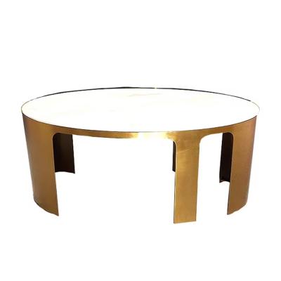 China White Natural Marble Top Coffee Table Luxury Living Room Furniture Stainless Steel Frame Storage for sale