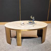 China White Natural Marble Top Coffee Table Luxury Living Room Furniture Stainless Steel Frame Storage for sale