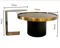 China Tempered Glass Combination Coffee Table Luxury Living Room Furniture Personalized Metal Design Light Style for sale
