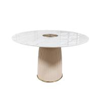 China Italian High End Creative Marble Dining Table Stainless Steel Luxury Furniture for Home for sale