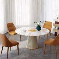China Italian High End Creative Marble Dining Table Stainless Steel Luxury Furniture for Home for sale