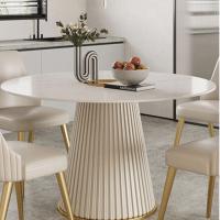 China Italian High End Creative Marble Dining Table Stainless Steel Luxury Furniture for Home for sale