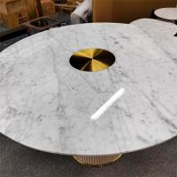China Italian High End Creative Marble Dining Table Stainless Steel Luxury Furniture for Home for sale