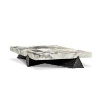 China Contemporary Marble Square Coffee Table Luxury Living Room Furniture Stainless Steel Black Paint Iron Art for sale
