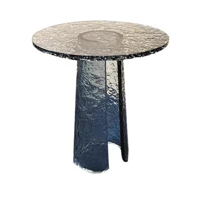 China Water Ripple Transparent Coffee Table Luxury Living Room Furniture Corner Table Designer Light Style for sale