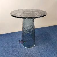 China Water Ripple Transparent Coffee Table Luxury Living Room Furniture Corner Table Designer Light Style for sale