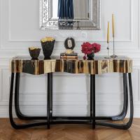 China Tempered Glass Stainless Steel Corner Table Modern Entryway Furniture Creative Customized Living Decor for sale