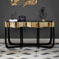 China Tempered Glass Stainless Steel Corner Table Modern Entryway Furniture Creative Customized Living Decor for sale