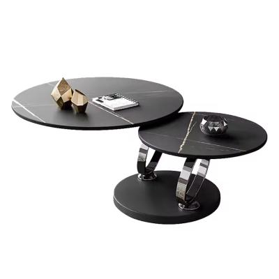 China Rotatable Splicing Design Coffee Table Luxury Living Room Furniture Stainless Steel Solid Color for sale