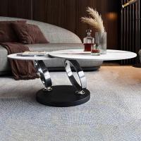 China Rotatable Splicing Design Coffee Table Luxury Living Room Furniture Stainless Steel Solid Color for sale