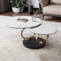 China Rotatable Splicing Design Coffee Table Luxury Living Room Furniture Stainless Steel Solid Color for sale