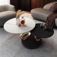 China Rotatable Splicing Design Coffee Table Luxury Living Room Furniture Stainless Steel Solid Color for sale