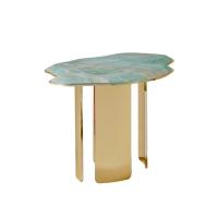 China Green Alien Marble Coffee Table Luxury Living Room Furniture Irregular Storage Combination for sale