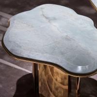 China Green Alien Marble Coffee Table Luxury Living Room Furniture Irregular Storage Combination for sale