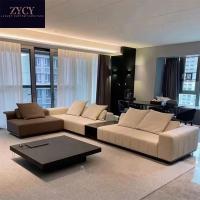 China Modular Leather L Shaped Sofa Luxury Living Room Furniture Steel Legs Reclining Sponge Filled for sale