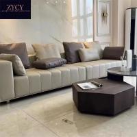 China Modular Leather L Shaped Sofa Luxury Living Room Furniture Steel Legs Reclining Sponge Filled for sale