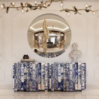 China Rome Painting Corner Table Modern Entryway Furniture Italian Designer Luxury Hotel Storage for sale