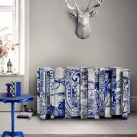 China Rome Painting Corner Table Modern Entryway Furniture Italian Designer Luxury Hotel Storage for sale