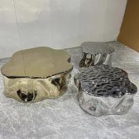 China Special Shaped Combination Coffee Table Luxury Living Room Furniture Modern Stainless Steel for sale