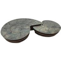 China Stone Conch Coffee Table Luxury Living Room Furniture Marble Metal Abnormality Design for sale