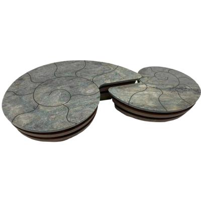 China Stone Conch Coffee Table Luxury Living Room Furniture Marble Metal Abnormality Design for sale
