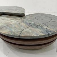 China Stone Conch Coffee Table Luxury Living Room Furniture Marble Metal Abnormality Design for sale