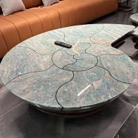 China Stone Conch Coffee Table Luxury Living Room Furniture Marble Metal Abnormality Design for sale