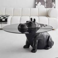 China Italian Creative Hippos Sensory Coffee Table Luxury Living Room Furniture Modern Glass for sale