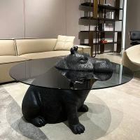 China Italian Creative Hippos Sensory Coffee Table Luxury Living Room Furniture Modern Glass for sale