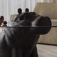 China Italian Creative Hippos Sensory Coffee Table Luxury Living Room Furniture Modern Glass for sale