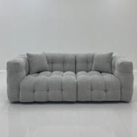 China Cream Colored Cotton Candy Lamb Fleece Sofa Luxury Living Room Furniture Three Seater Straight Row for sale