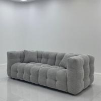 China Cream Colored Cotton Candy Lamb Fleece Sofa Luxury Living Room Furniture Three Seater Straight Row for sale