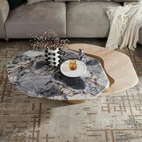 China Irregular Shaped Stainless Steel Marble Coffee Table Luxury Living Room Furniture Villa Hotel for sale