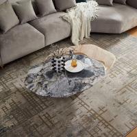 China Irregular Shaped Stainless Steel Marble Coffee Table Luxury Living Room Furniture Villa Hotel for sale
