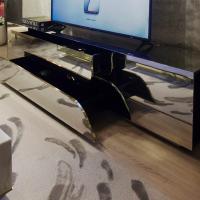 China Rectangular Wooden TV Cabinet Luxury Living Room Furniture Designer Stainless Steel Sophisticated for sale